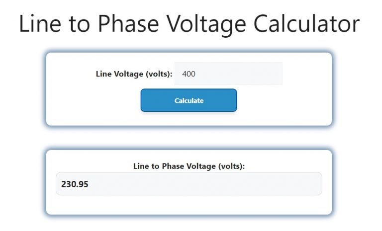 Line to Phase Voltage Calculator - Savvy Calculator
