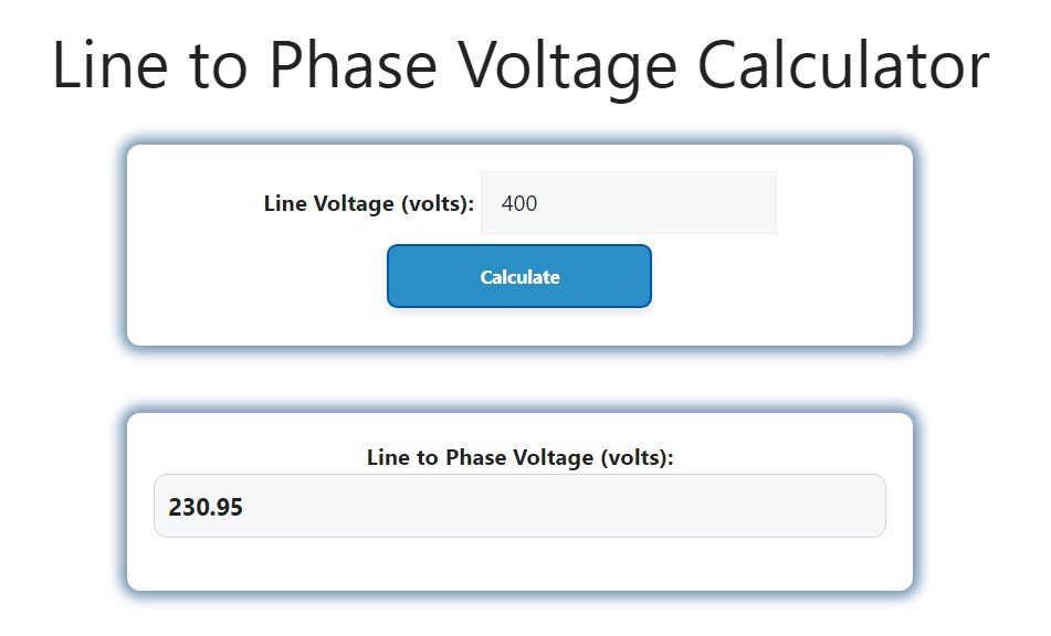Line to Phase Voltage Calculator - Savvy Calculator