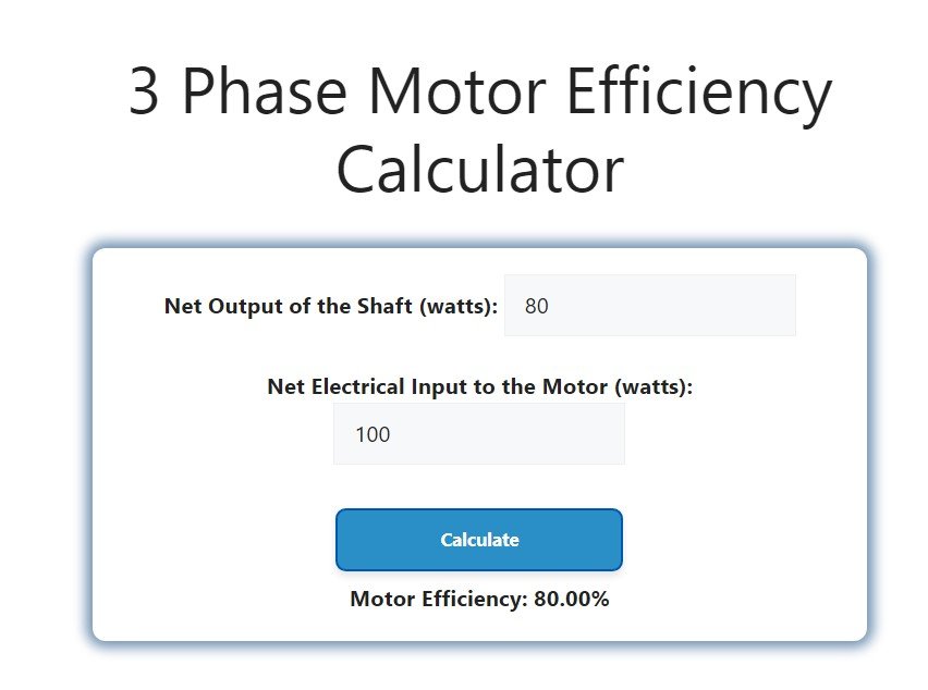 3 Phase Motor Efficiency Calculator - Savvy Calculator