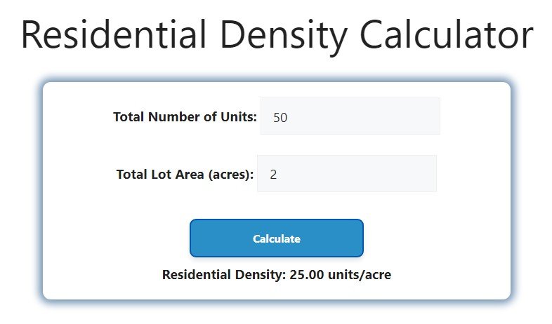 Residential Density Calculator - Savvy Calculator