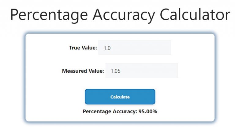 Percentage Accuracy Calculator - Savvy Calculator Percentage Accuracy Calculator - Savvy Calculator