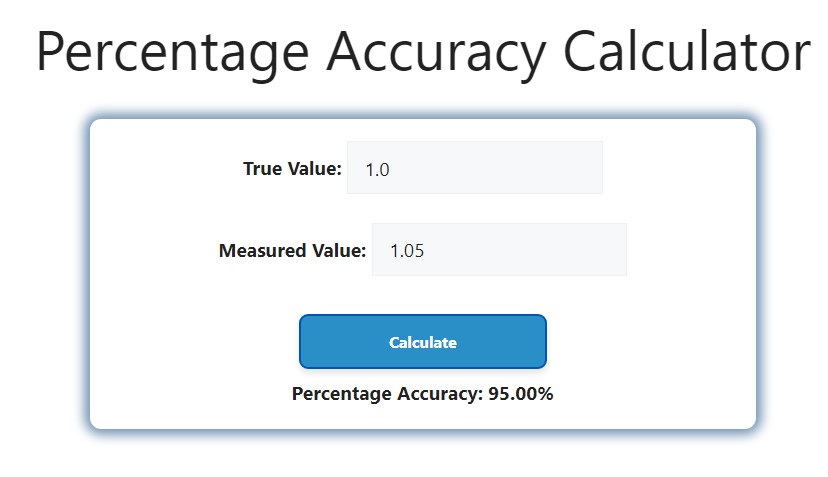 Percentage Accuracy Calculator - Savvy Calculator Percentage Accuracy Calculator - Savvy Calculator