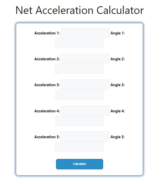 Net Acceleration Calculator - Savvy Calculator Net Acceleration Calculator - Savvy Calculator