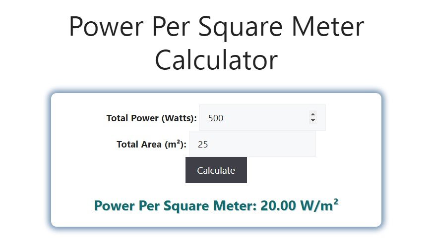 Power Per Square Meter Calculator - Savvy Calculator