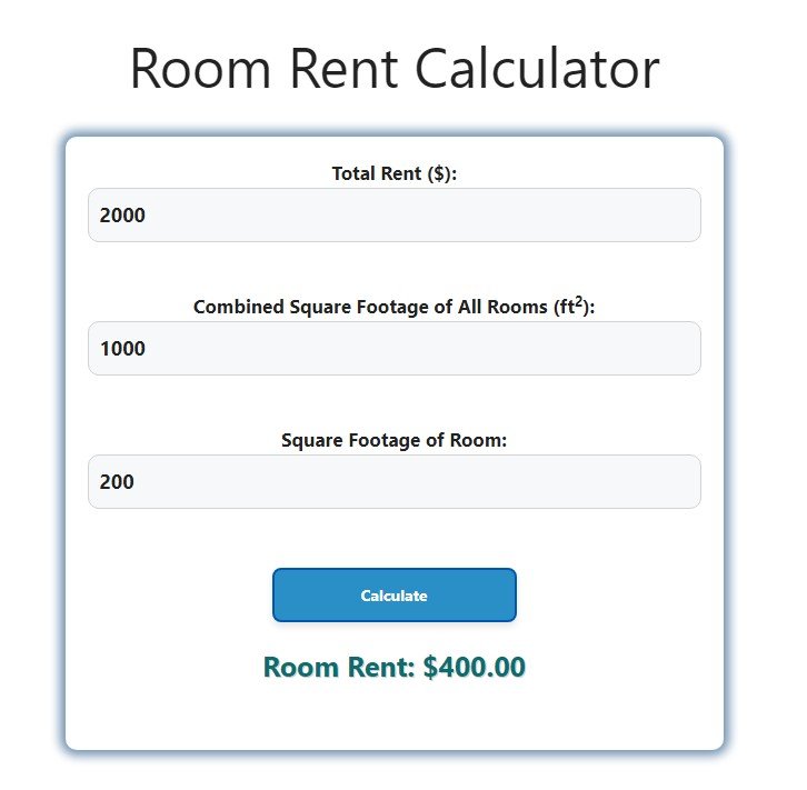 Room Rent Calculator - Savvy Calculator