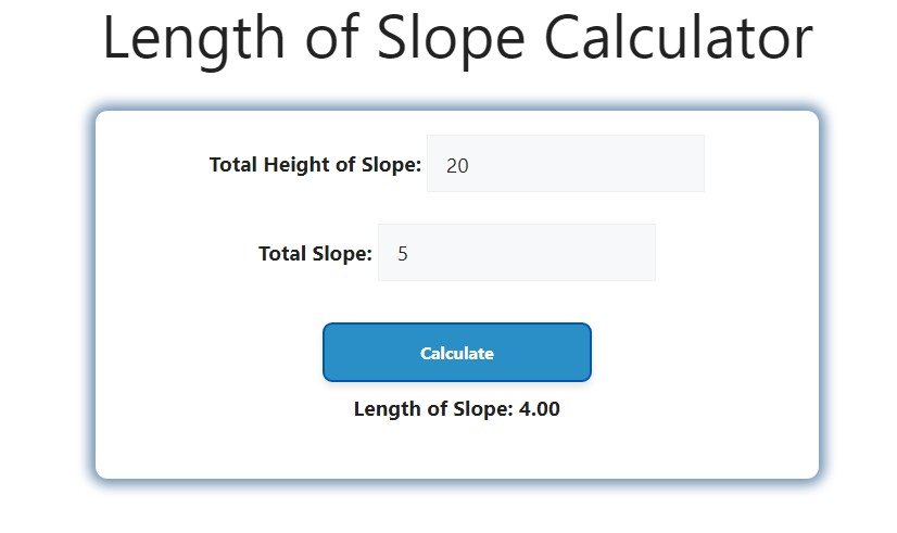Length of Slope Calculator - Savvy Calculator