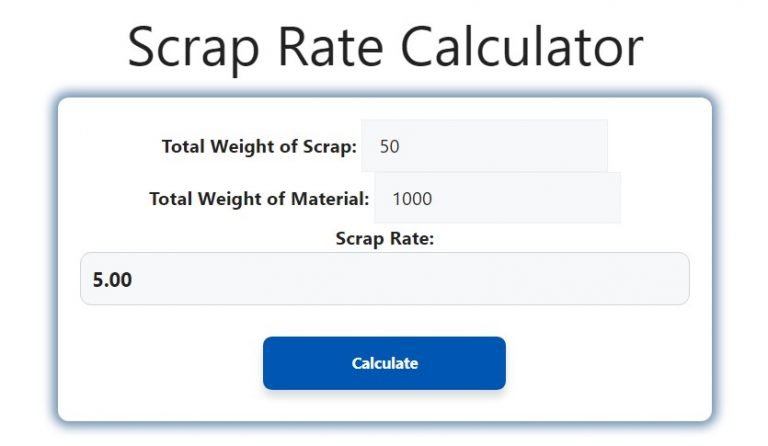 Scrap Rate Calculator - Savvy Calculator