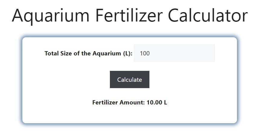 Aquarium Fertilizer Calculator - Savvy Calculator