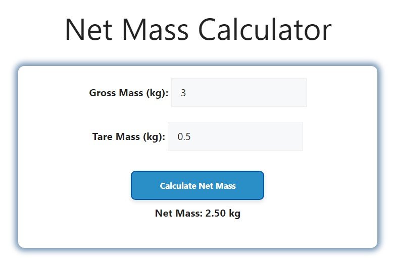 Net Mass Calculator - Savvy Calculator