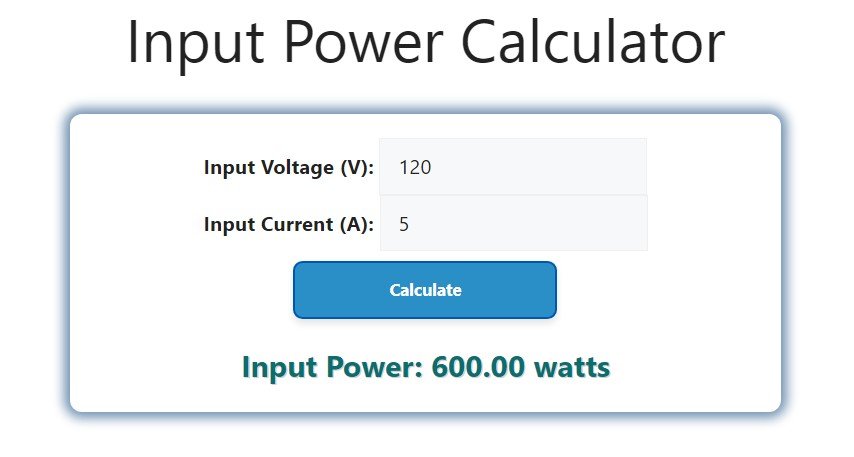 Input Power Calculator - Savvy Calculator
