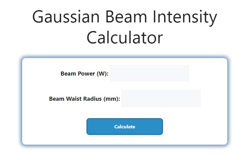 Gaussian Beam Intensity Calculator - Savvy Calculator