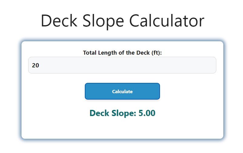 Deck Slope Calculator - Savvy Calculator