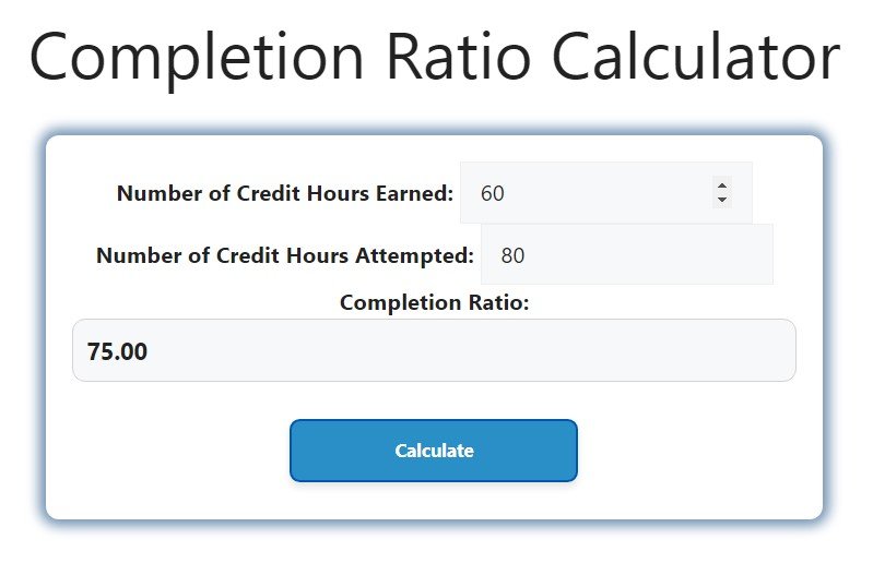 Completion Ratio Calculator - Savvy Calculator