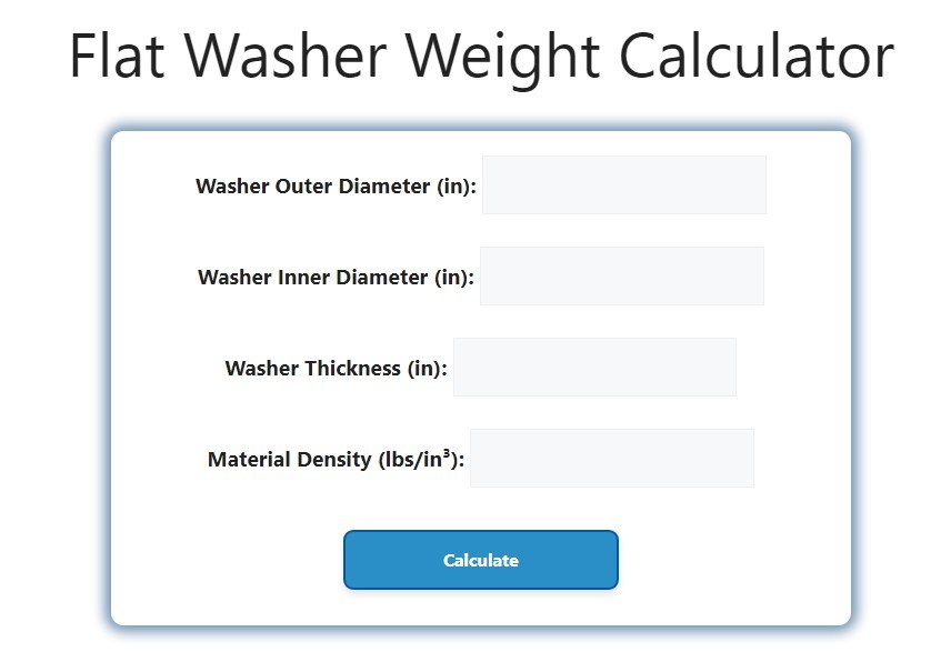 Flat Washer Weight Calculator - Savvy Calculator