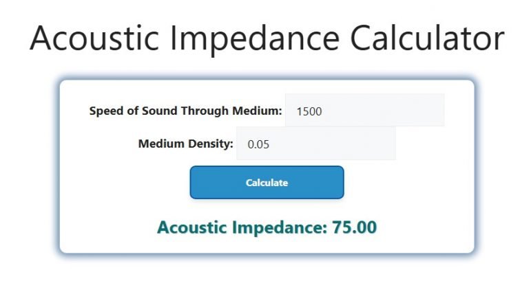 Acoustic Impedance Calculator - Savvy Calculator