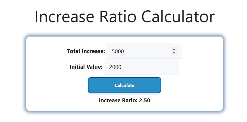 Increase Ratio Calculator - Savvy Calculator
