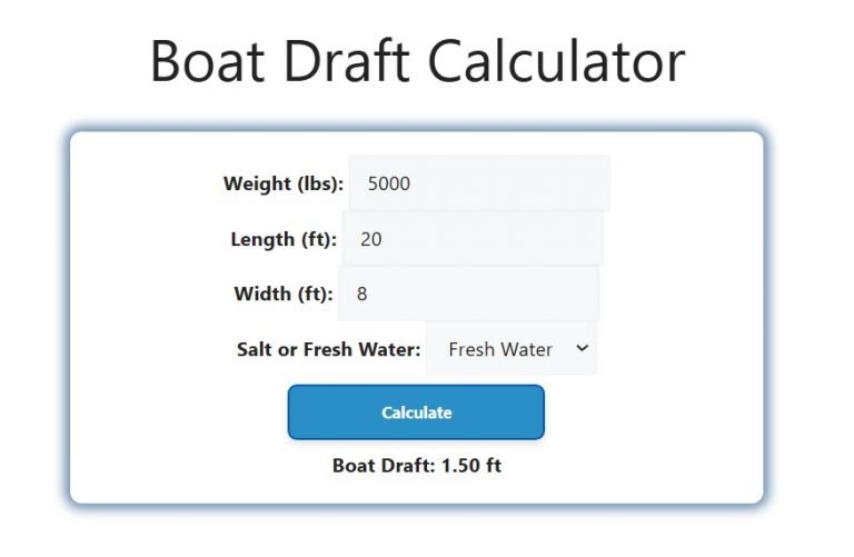 Boat Draft Calculator - Savvy Calculator