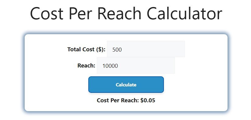 Cost Per Reach Calculator - Savvy Calculator