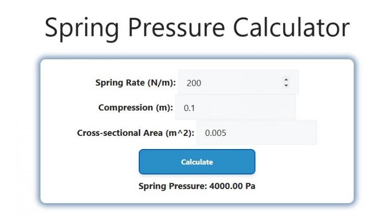Spring Pressure Calculator - Savvy Calculator