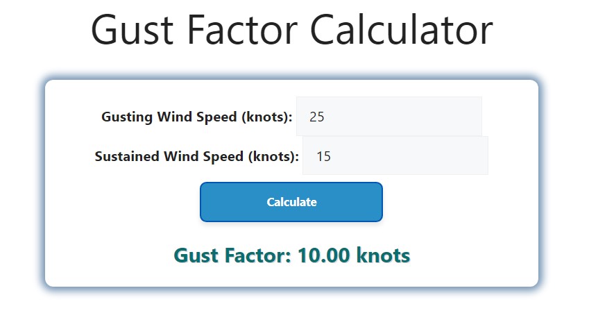 Gust Factor Calculator - Savvy Calculator Gust Factor Calculator - Savvy Calculator