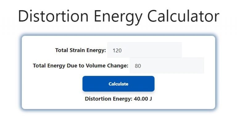 Distortion Energy Calculator - Savvy Calculator