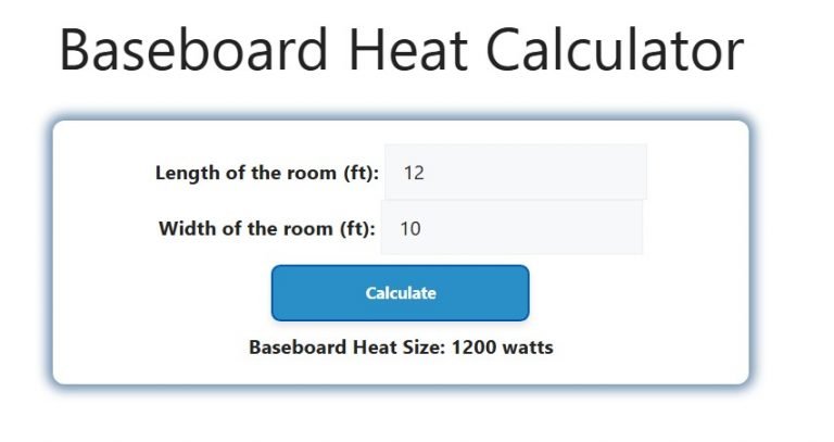 Baseboard Heat Calculator - Savvy Calculator