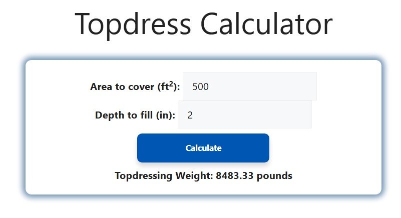 Topdress Calculator - Savvy Calculator