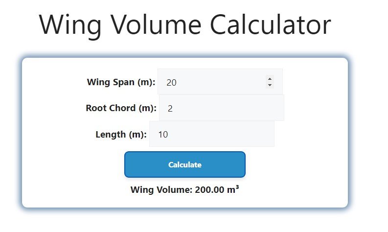 Wing Volume Calculator - Savvy Calculator