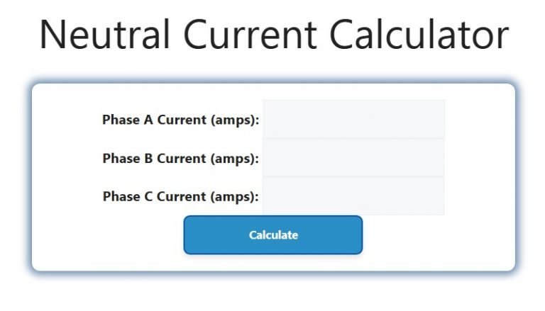 Neutral Current Calculator - Savvy Calculator