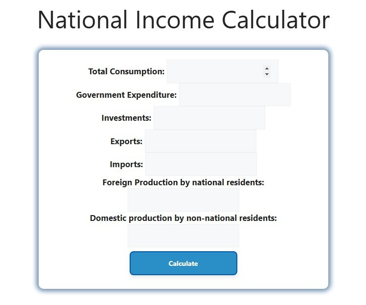 National Income Calculator - Savvy Calculator