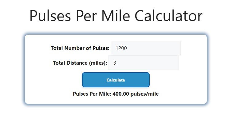 Pulses Per Mile Calculator - Savvy Calculator