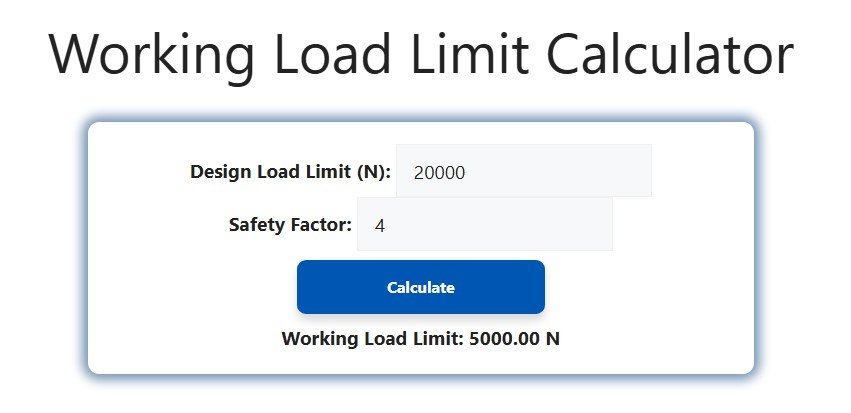 Working Load Limit Calculator - Savvy Calculator