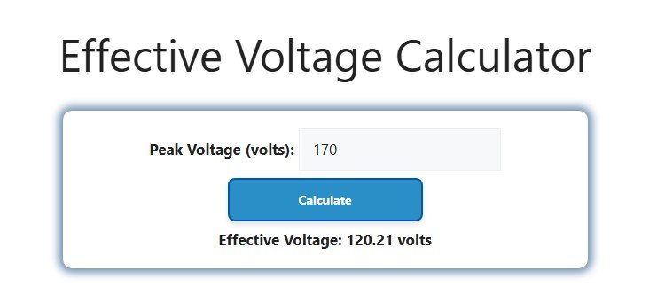 Effective Voltage Calculator - Savvy Calculator