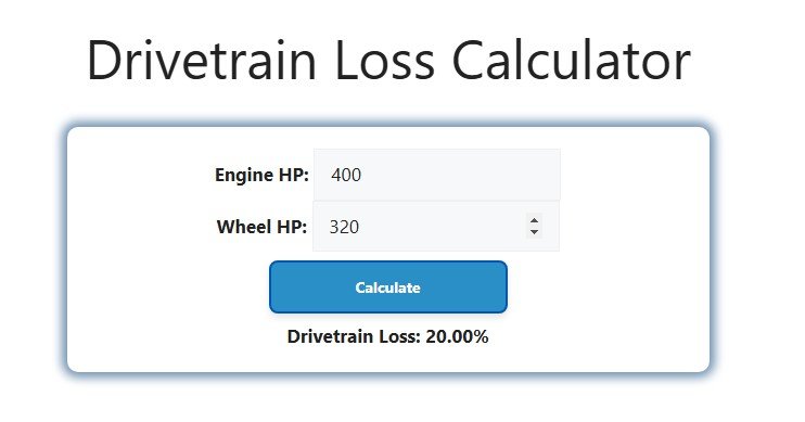 Drivetrain Loss Calculator - Savvy Calculator