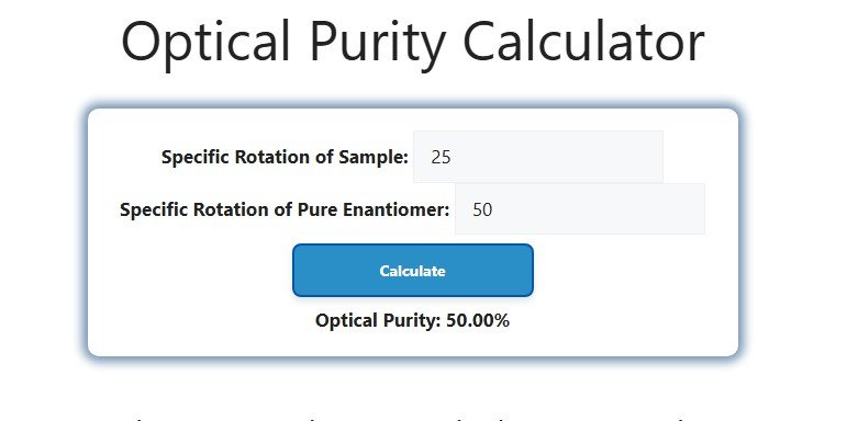 Optical Purity Calculator - Savvy Calculator