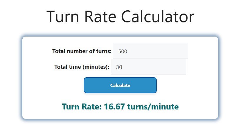 Turn Rate Calculator - Savvy Calculator