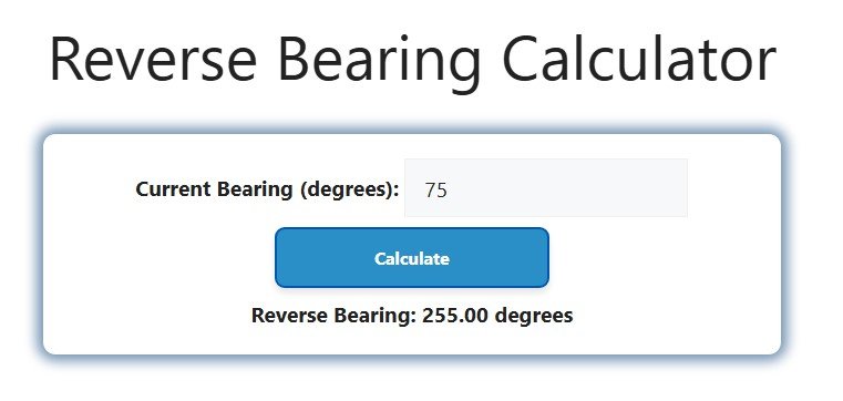 Reverse Bearing Calculator - Savvy Calculator