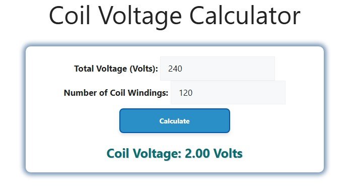 Coil Voltage Calculator - Savvy Calculator