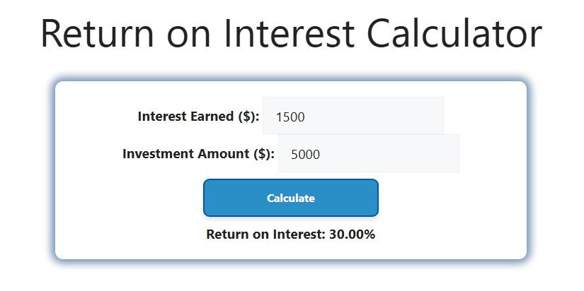 Return on Interest Calculator - Savvy Calculator