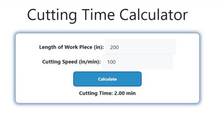 Cutting Time Calculator - Savvy Calculator