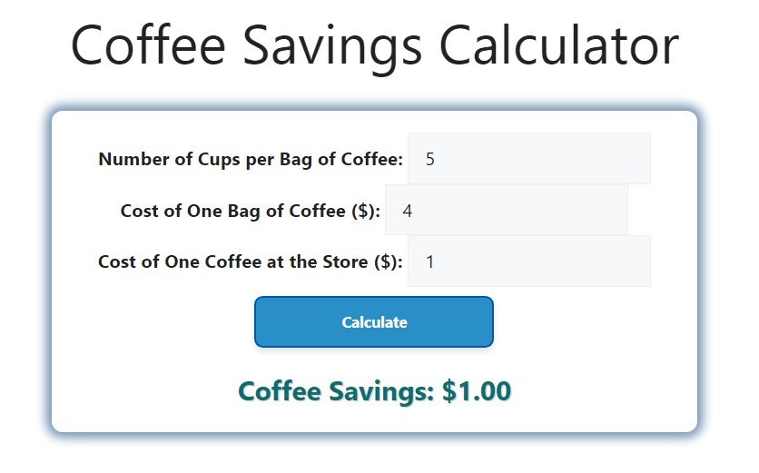 Coffee Savings Calculator - Savvy Calculator