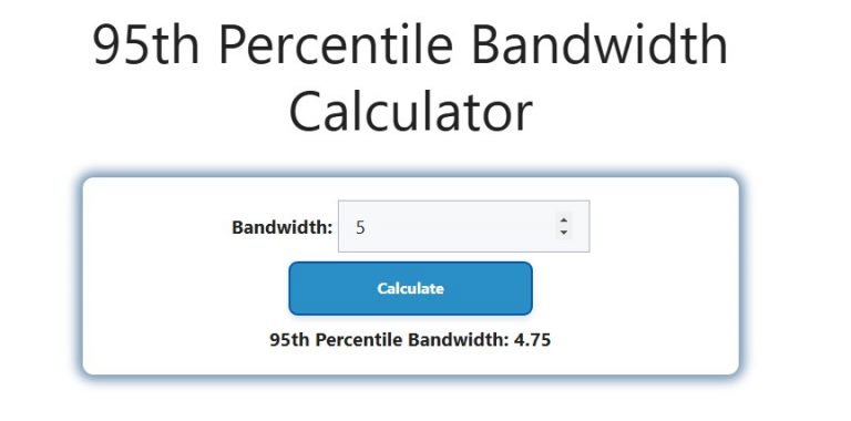 95th Percentile Bandwidth Calculator - Savvy Calculator