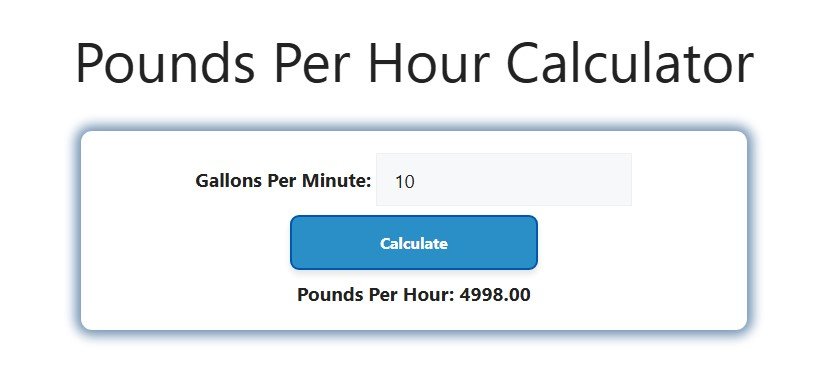 Pounds Per Hour Calculator - Savvy Calculator